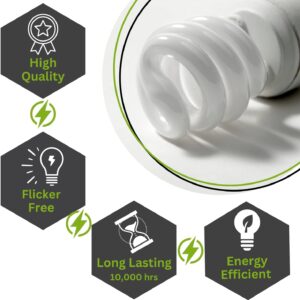 Xtricity Compact Fluorescent Light Bulb T2 Spiral CFL, 5000k Daylight, 23W (100 Watt Equivalent), 1520 Lumens, E26 Medium Base, 120V, UL Listed (Pack of 8)