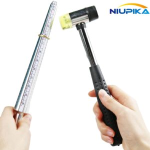 NIUPIKA Ring Sizer Set Metal Measuring Tool Ring Mandrel Finger Sizing Gauge Set US Size Jewelry Measurement Tools with Jewelers Rubber Hammer