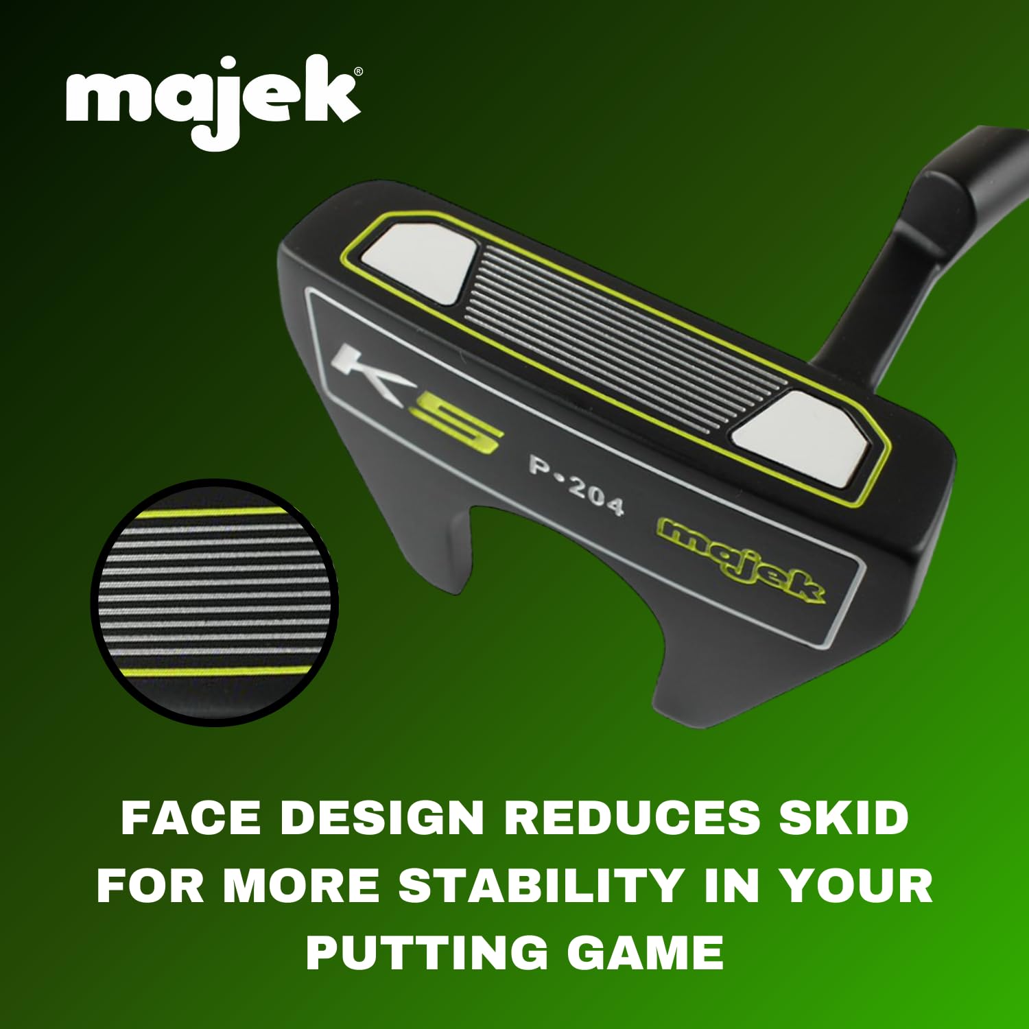 Majek K5 P-204 Golf Putter Right Handed Mallet Bullet Style with Alignment Line Up Hand Tool 36 Inches XL Tall Lady Perfect for Lining up Your Putts