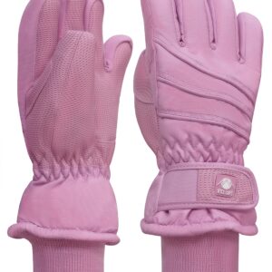 N'Ice Caps Kids Waterproof Winter Thinsulate Warm Gloves (3-4 Years, Light Pink)