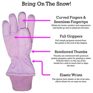 N'Ice Caps Kids Waterproof Winter Thinsulate Warm Gloves (3-4 Years, Light Pink)