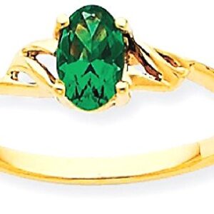 IceCarats 10K Yellow Gold Green Emerald Ring Gemstone Band May Birthstone Jewelry Size 7