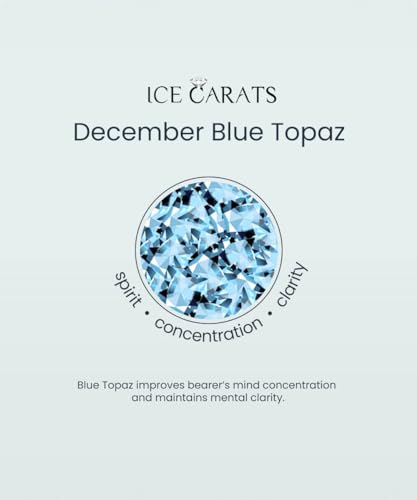 IceCarats 10K White Gold Blue Topaz Ring Gemstone Band December Birthstone Jewelry Size 6