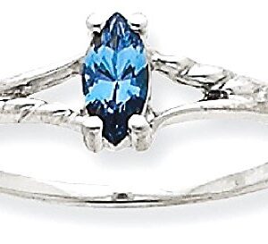 IceCarats 10K White Gold Blue Topaz Ring Gemstone Band December Birthstone Jewelry Size 6