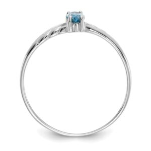 IceCarats 10K White Gold Blue Topaz Ring Gemstone Band December Birthstone Jewelry Size 6