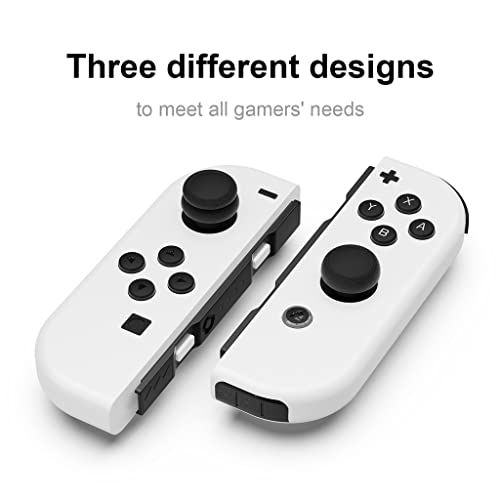 Skull & Co. Skin, CQC and FPS Thumb Grips Set Joystick Cap Analog Stick Cap for Nintendo Switch Joy-Con Controller - Black, 3 Pairs (6pcs)