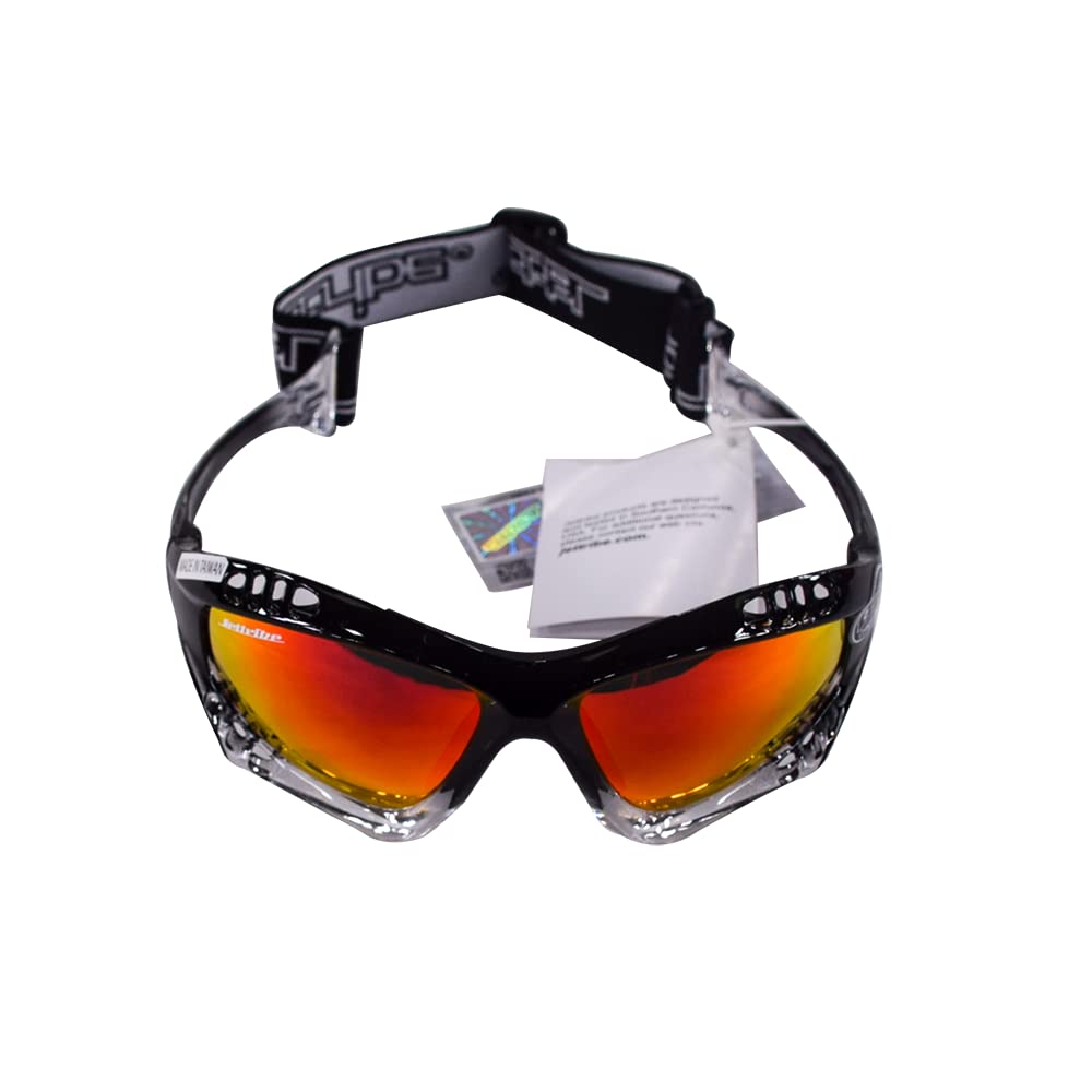 Jettribe Pro Goggles Made of Fade Frame - Storage Case Anti-fog Design for PWC Jetski Racers Enthusiasts - Stylish Revo Lens for Eye Protection and Clear Vision - Black