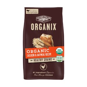 castor & pollux organix organic dog food, chicken and oatmeal recipe dry dog food - 18 lb. bag