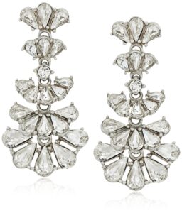 ben-amun jewelry pearl and crystal deco fan post drop earrings for bridal wedding anniversary