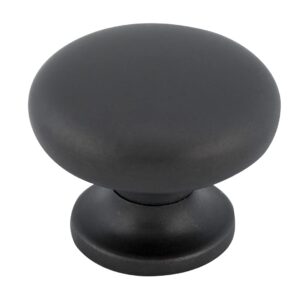 Richelieu Hardware BP486900 Gatineau Collection 1 3/8-inch (35 mm) Matte Black Modern Cabinet and Drawer Mushroom Knob for Kitchen, Bathroom, and Furniture