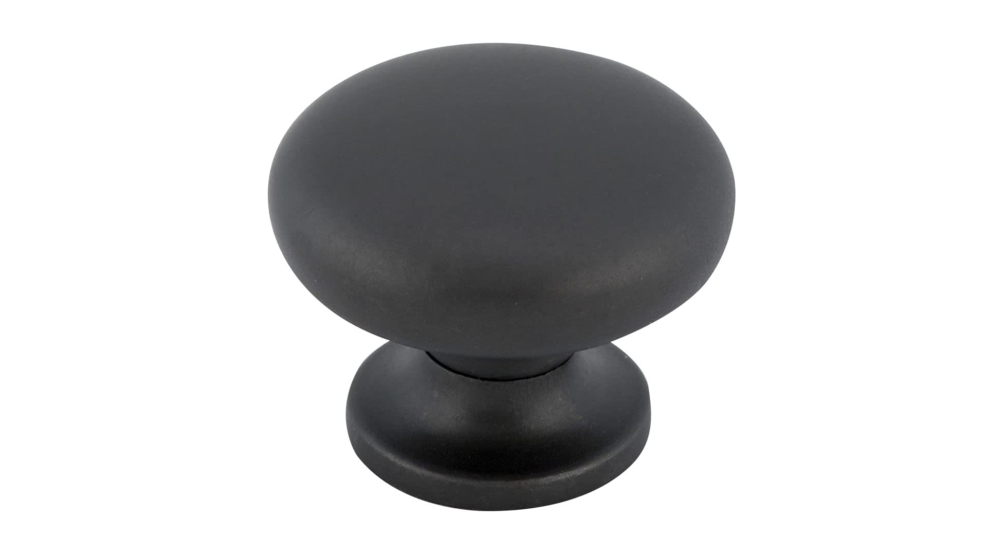 Richelieu Hardware BP486900 Gatineau Collection 1 3/8-inch (35 mm) Matte Black Modern Cabinet and Drawer Mushroom Knob for Kitchen, Bathroom, and Furniture