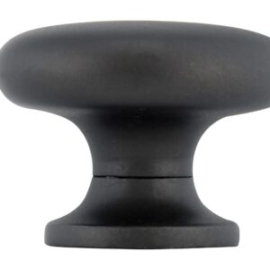 Richelieu Hardware BP486900 Gatineau Collection 1 3/8-inch (35 mm) Matte Black Modern Cabinet and Drawer Mushroom Knob for Kitchen, Bathroom, and Furniture