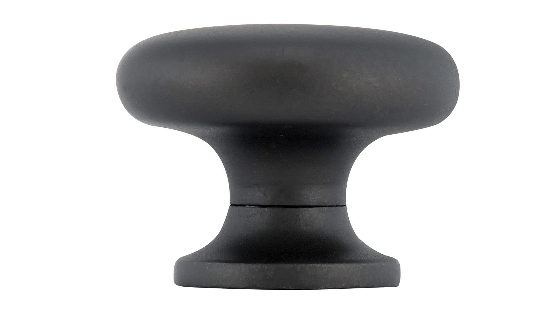 Richelieu Hardware BP486900 Gatineau Collection 1 3/8-inch (35 mm) Matte Black Modern Cabinet and Drawer Mushroom Knob for Kitchen, Bathroom, and Furniture