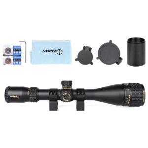 NT Series 4-16X50 / 6-24X50 AO Hunting Rifle Scope, Red/Green/Blue llluminate Glass Etched Reticle, Fully Multi-Coated Lens, Adjustable Objective SFP Riflescopes (4-16x50)