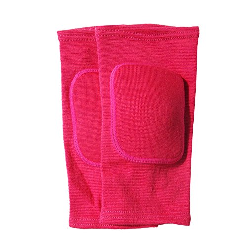 LZEEM Protective Cotton Kneepads for Woman Volleyball, Adult Knee Protector Sleeve Support Pole Dance Yoga Cycling Gym Workout Exercise Skating Knee Brace Guards for Athletic Use(Rose red)