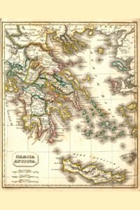 ancient greece antique style map travel world map with cities in detail map posters for wall map art wall decor geographical illustration travel destinations cool wall art print poster 12x18