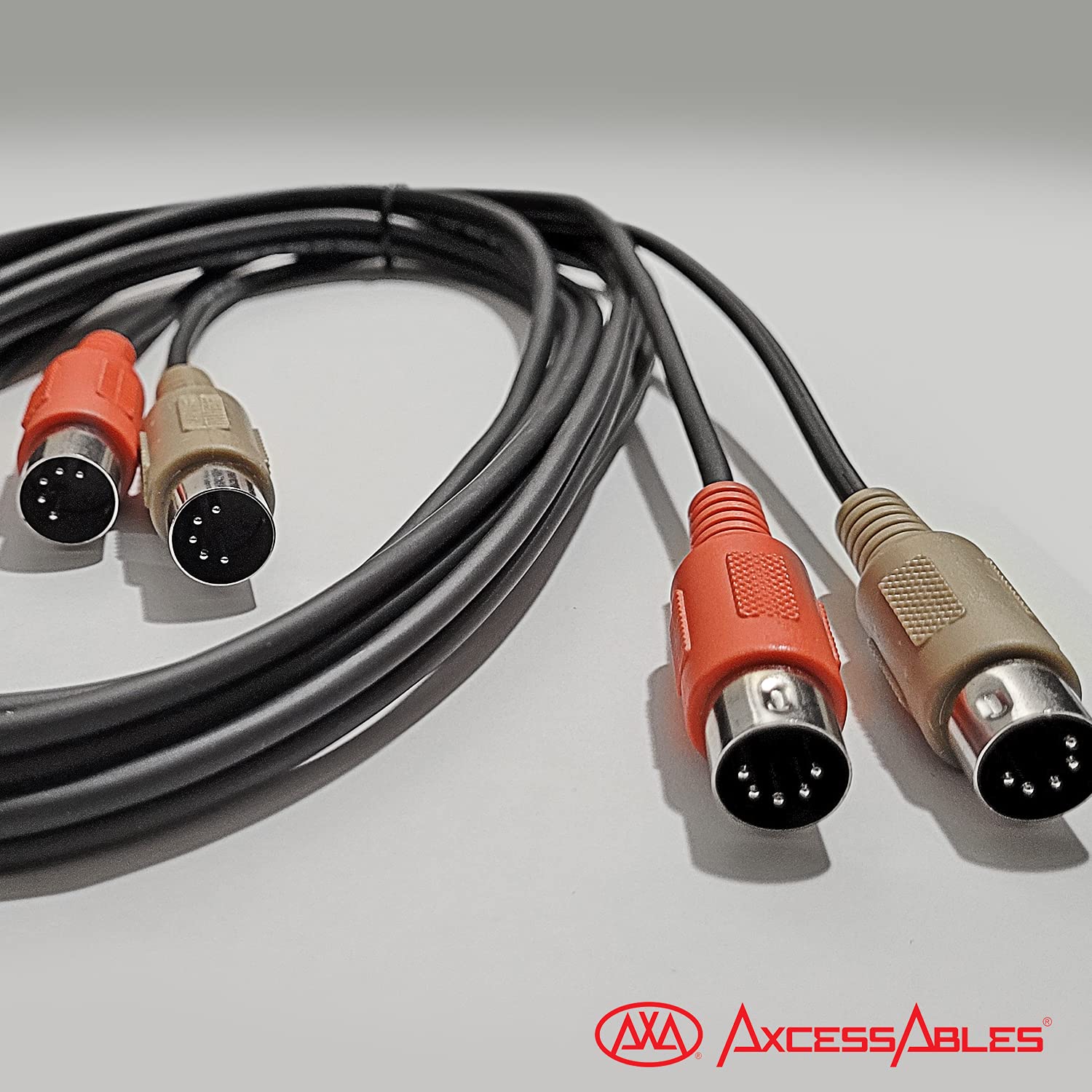 AxcessAbles 10ft MIDI Cable Dual 5-Pin to Dual 5-Pin. MIDI (Musical Instrument Digital Interface) Cable for Digital Keyboards, Synthesizers, Audio Interfaces. (MID-203 10ft)