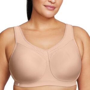 full figure plus size high impact wonderwire sports bra underwire #9066 café