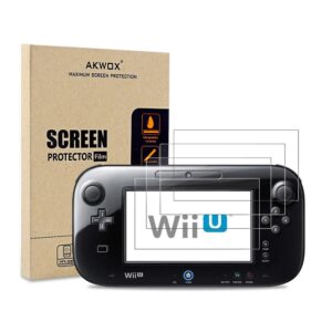 (pack of 4) screen protector for nintendo wii u gamepad, akwox ultra clear hd screen protective filter for nintendo wii u gamepad with anti-bubble and anti-fingerprint