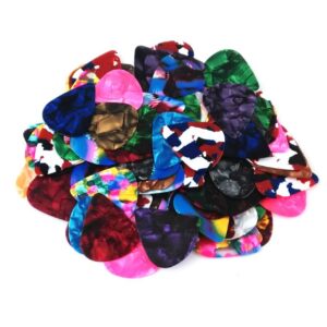 Honbay 100pcs 0.46mm Colorful Guitar Picks for Guitar, Ukulele, Bass