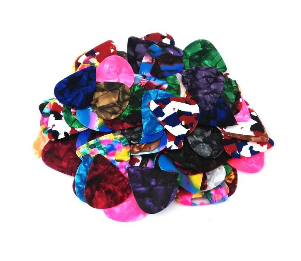 Honbay 100pcs 0.46mm Colorful Guitar Picks for Guitar, Ukulele, Bass