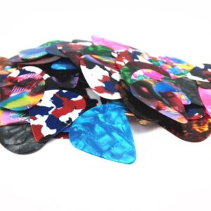 Honbay 100pcs 0.46mm Colorful Guitar Picks for Guitar, Ukulele, Bass