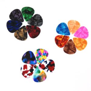 Honbay 100pcs 0.46mm Colorful Guitar Picks for Guitar, Ukulele, Bass