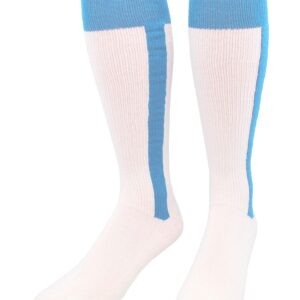 TCK 2-n-1 Premium Baseball Stirrup Socks (Columbia Blue, Large)