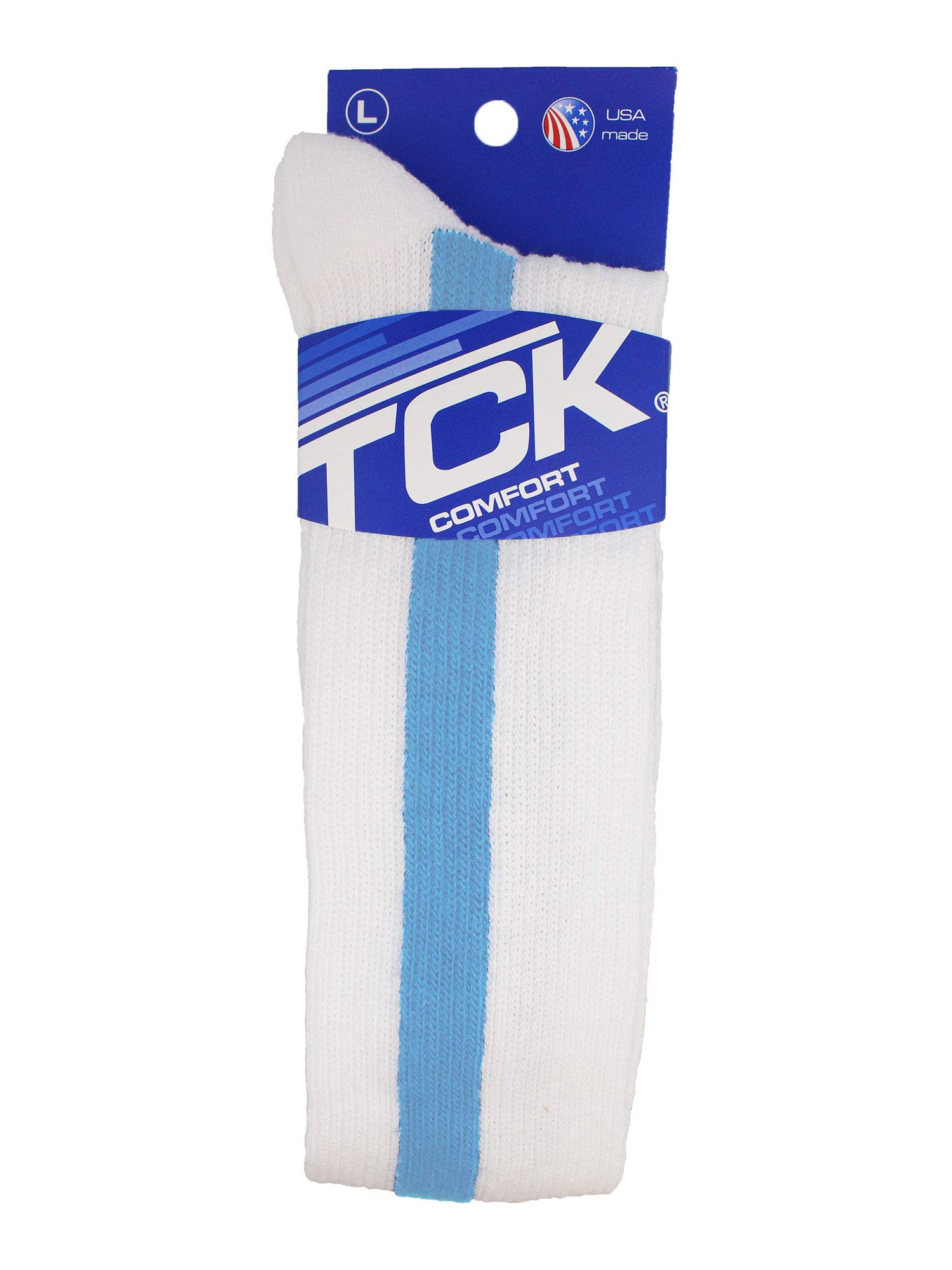 TCK 2-n-1 Premium Baseball Stirrup Socks (Columbia Blue, Large)