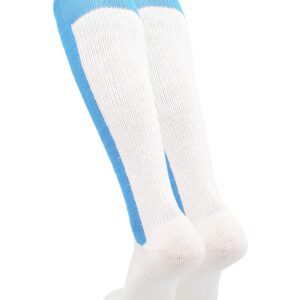 TCK 2-n-1 Premium Baseball Stirrup Socks (Columbia Blue, Large)