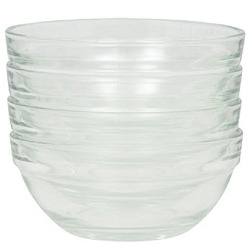 Stackable Serving Cooking Mixing Prep Clear Glass Bowl, 3.5-Inch,4-Inch,6-Inch Set of 4,3 and 1 (4, 3.5 inch)