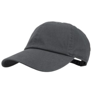 Gelante Baseball Caps Hats 100% Cotton Plain Blank Adjustable Size Wholesale Bulk of 12 Pack.1815-Charcoal-12PC