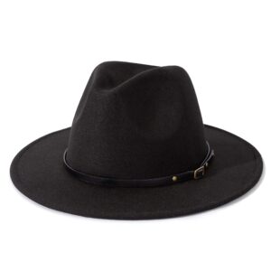 lisianthus women belt buckle fedora hat black