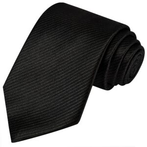 kissties mens jet black tie striped business necktie + gift box