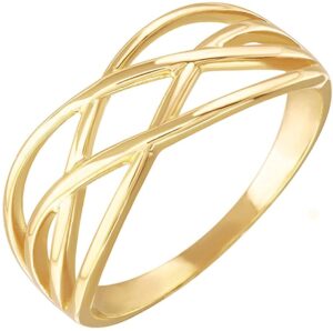 10k yellow gold woven celtic knot band style ring - size 8