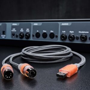 ESI MIDIMATE eX: 2m/6.5ft High-Speed USB MIDI Cable, Plug & Play USB to MIDI Interface Adapter with 32 Inputs or Outputs for Extensive MIDI Setup for PC/Mac, MIDI to USB for Editing and Recording