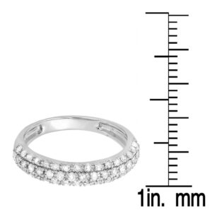 Dazzlingrock Collection 0.43 Carat (ctw) 18K Round White Diamond Ladies Wedding Band Stackable Ring, White Gold, Size 8.5