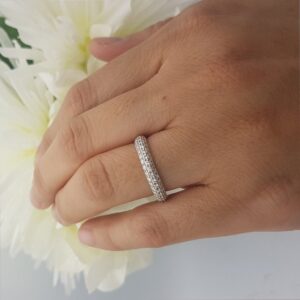 Dazzlingrock Collection 0.43 Carat (ctw) 18K Round White Diamond Ladies Wedding Band Stackable Ring, White Gold, Size 8.5