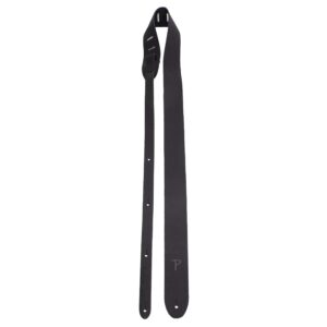 Perri's Leather Ltd. - Basic Leather Guitar Strap - Adjustable from 44.5″ to 64″ for Electric, Acoustic, Bass Guitars - Black (E20-177-XL)