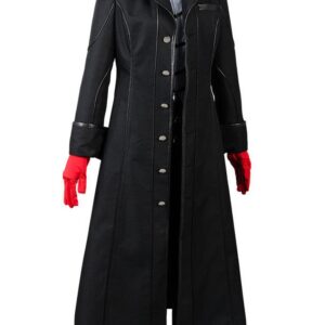 Ya-cos Persona 5 Protagonist Joker Cosplay Costume Coat Suit Jacket Outfit Top Attire Dress Up,Black,Large