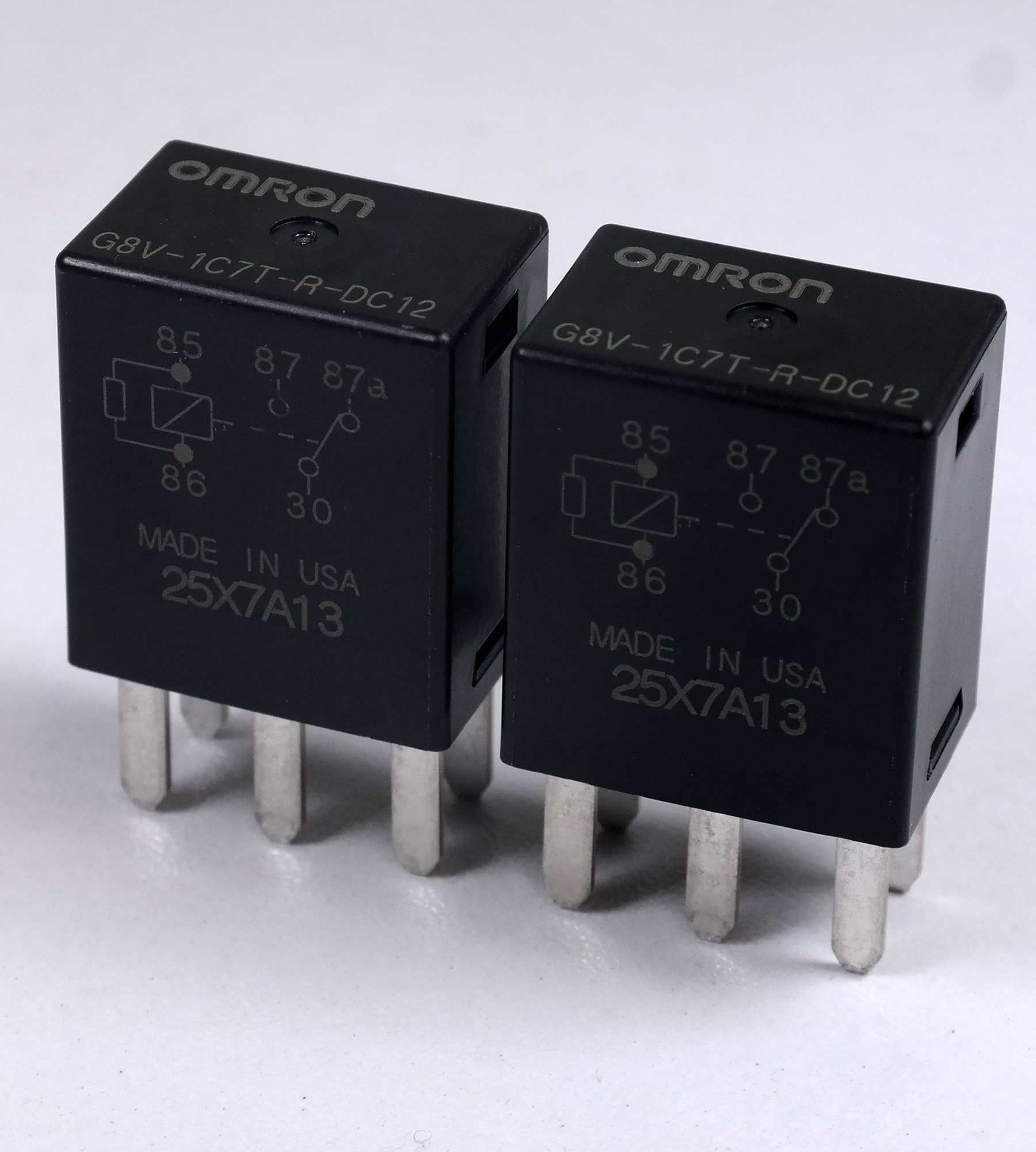 OMRON ELECTRONIC COMPONENTS - G8V-RH-1C7T-R-DC12 (2 Pieces)- MICRO AUTOMOTIVE RELAY, SPDT, 12VDC, 20A