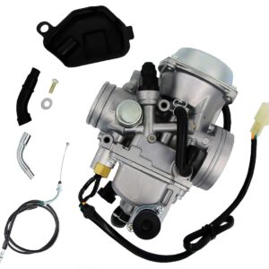 TRX 450 Carburetor Replace for Honda Foreman 450 TRX 450 TRX450ES TRX450FE TRX450FM TRX450S 1998-2004 with Base Cover & Screw Free Throttle Cable