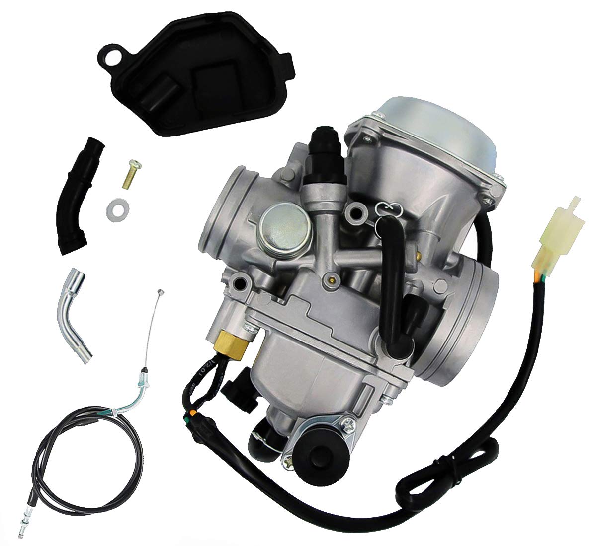 TRX 450 Carburetor Replace for Honda Foreman 450 TRX 450 TRX450ES TRX450FE TRX450FM TRX450S 1998-2004 with Base Cover & Screw Free Throttle Cable