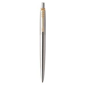 Parker Jotter Gel Pen, Stainless Steel with Gold Trim, Medium Point, Black Ink