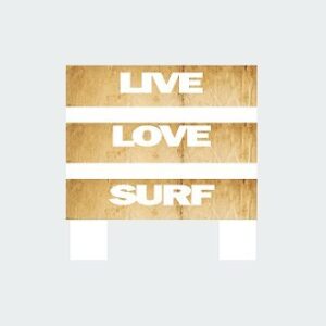 Surf Cake Topper with Sugar Surfboards, Sugar Hibiscus Flowers, Palm Trees and Surf Sign