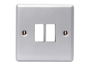 masterplug - metal clad 2-way 2-gang light switch