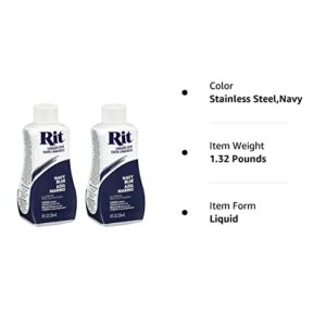 Rit Dye Liquid Fabric Dye - 8 Ounce, Navy - 2 Pack