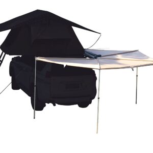 270 Awning Rooftop Tent Sun Shelter Designed for Vehicle with Roof Rack- Right/Left Hand Driver Side Awning Radius 8.2 ft,Khaki (Right-Side)