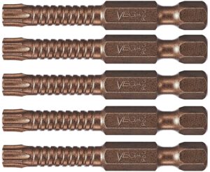 vega t27 torx impact driver bits. impactech professional grade impact grade t-27 torx 2" bits. (pack of 5) p150t27a-5