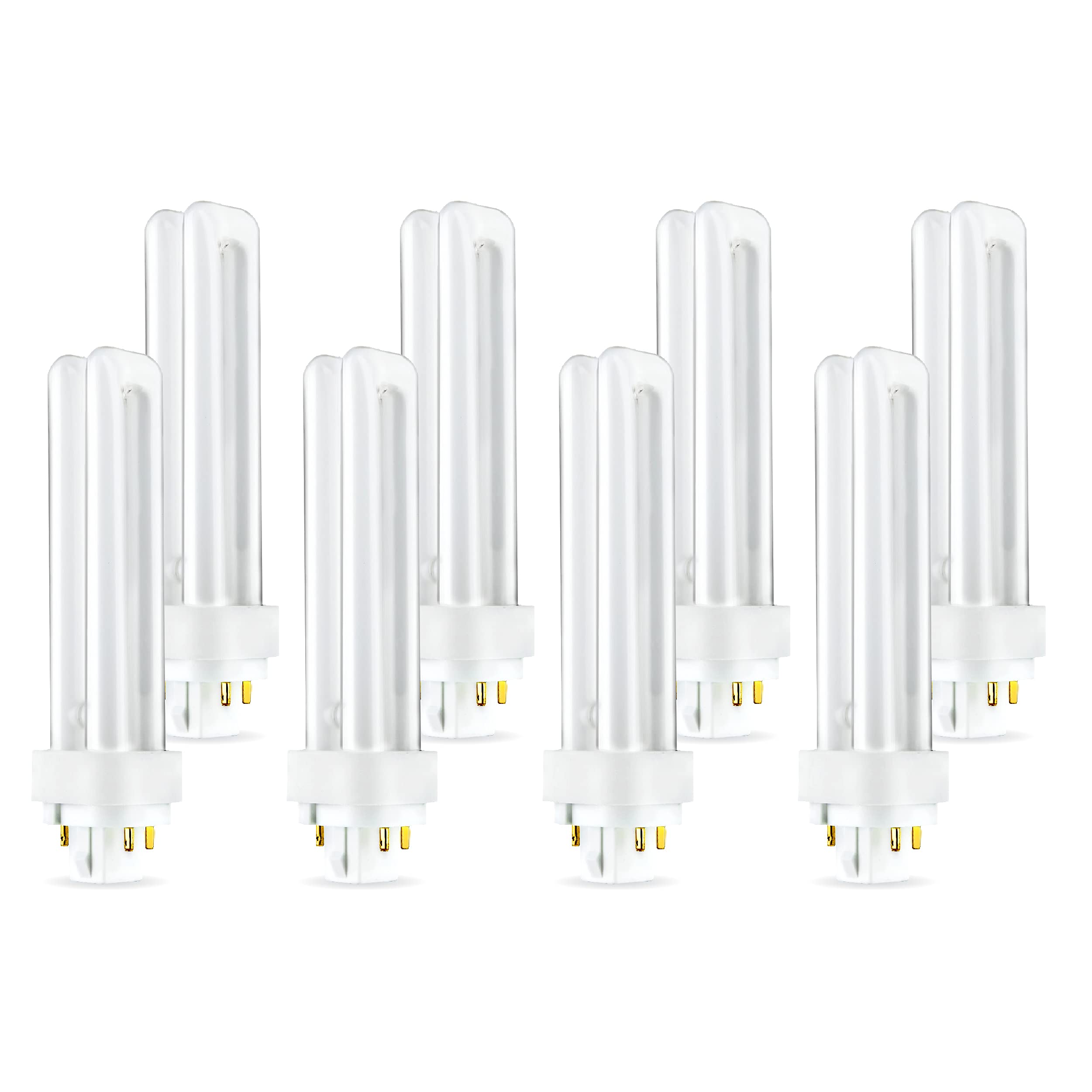 (8 Pack) PLC-13W 841, 4 Pin G24q-1, 13 Watt Double Tube, Replaces Philips 38328-1 PL-C 13W/841/4P/ALTO, Sylvania 20667 & GE 97597-F13DBX/841/ECO4P